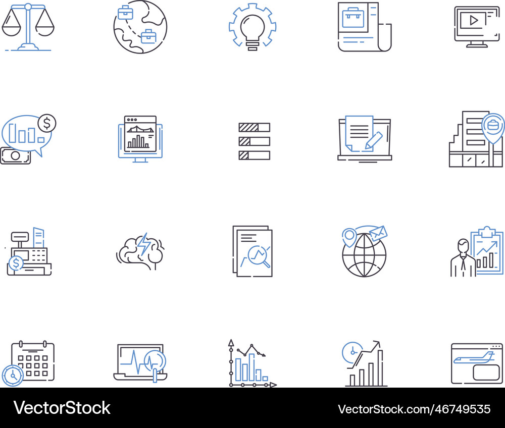 Analysis outline icons collection examine Vector Image