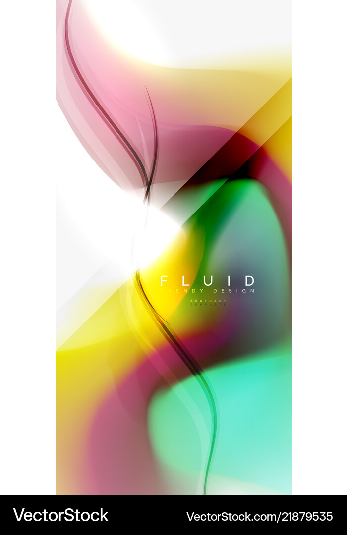 Color flowing wave trendy liquid design template Vector Image