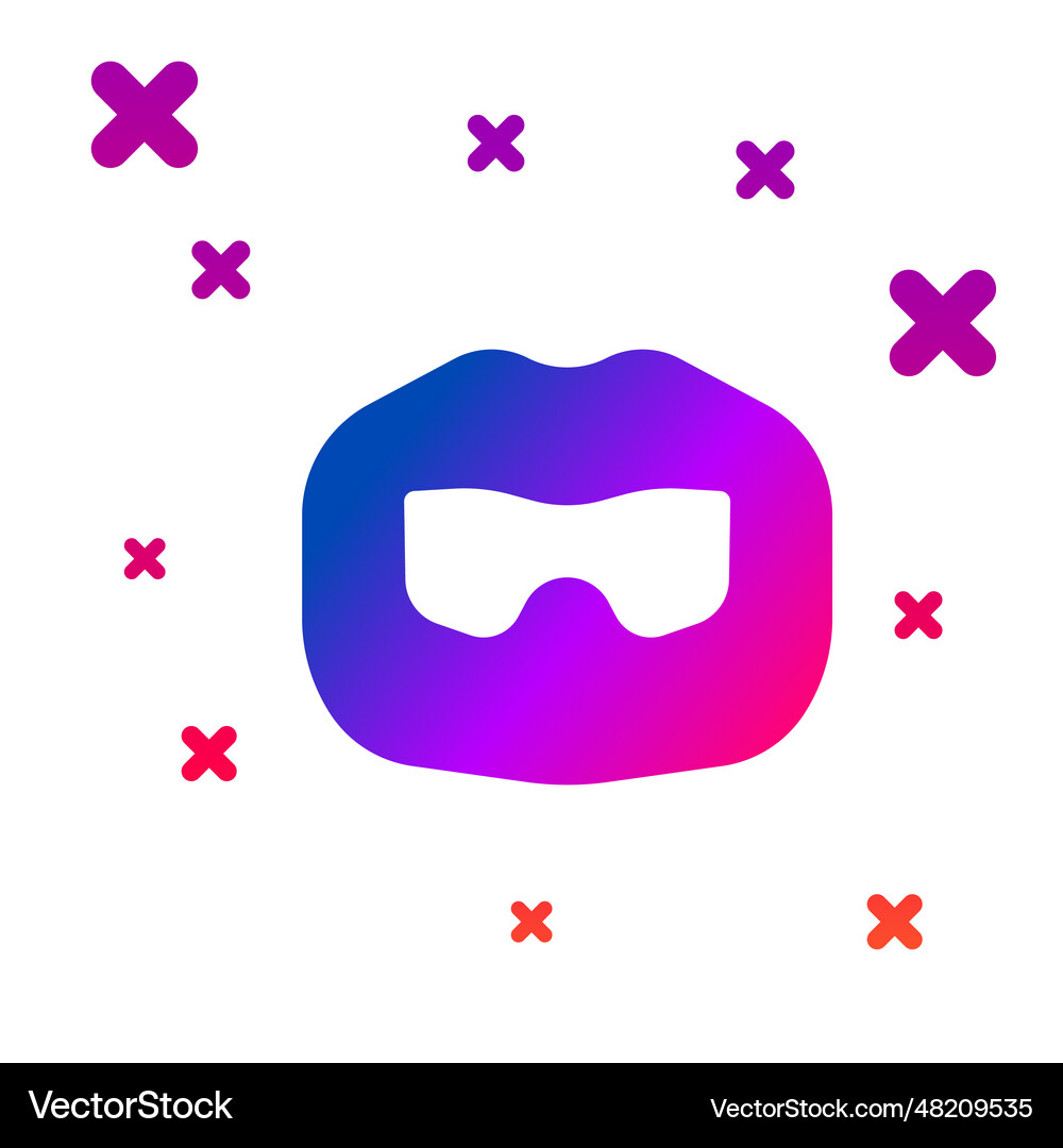 Color mustache and beard icon isolated on white Vector Image