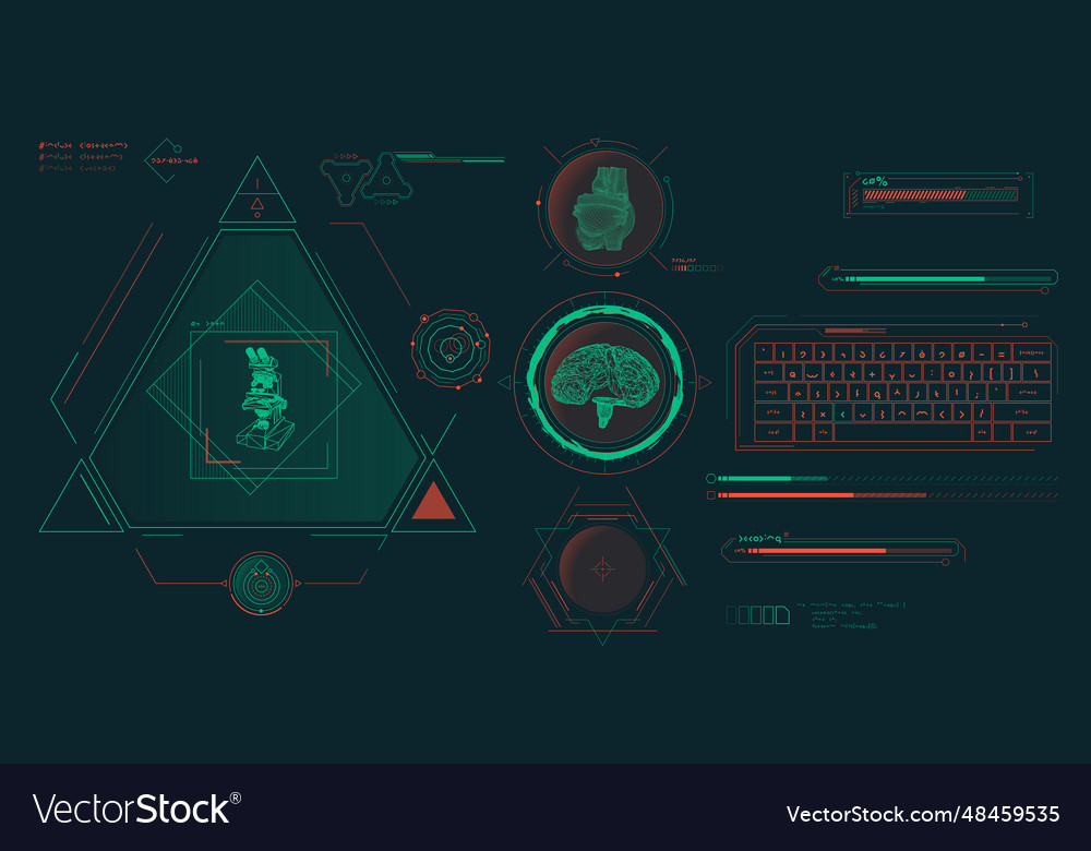 Data elements for sci-fi interface Royalty Free Vector Image