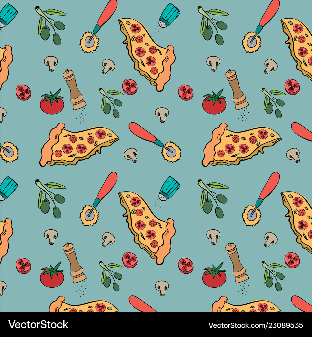 Italian Food Pattern With Italian Cuisine Top View Frame. Italian Food