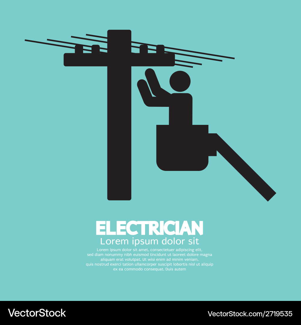 Electrician Black Sign Royalty Free Vector Image