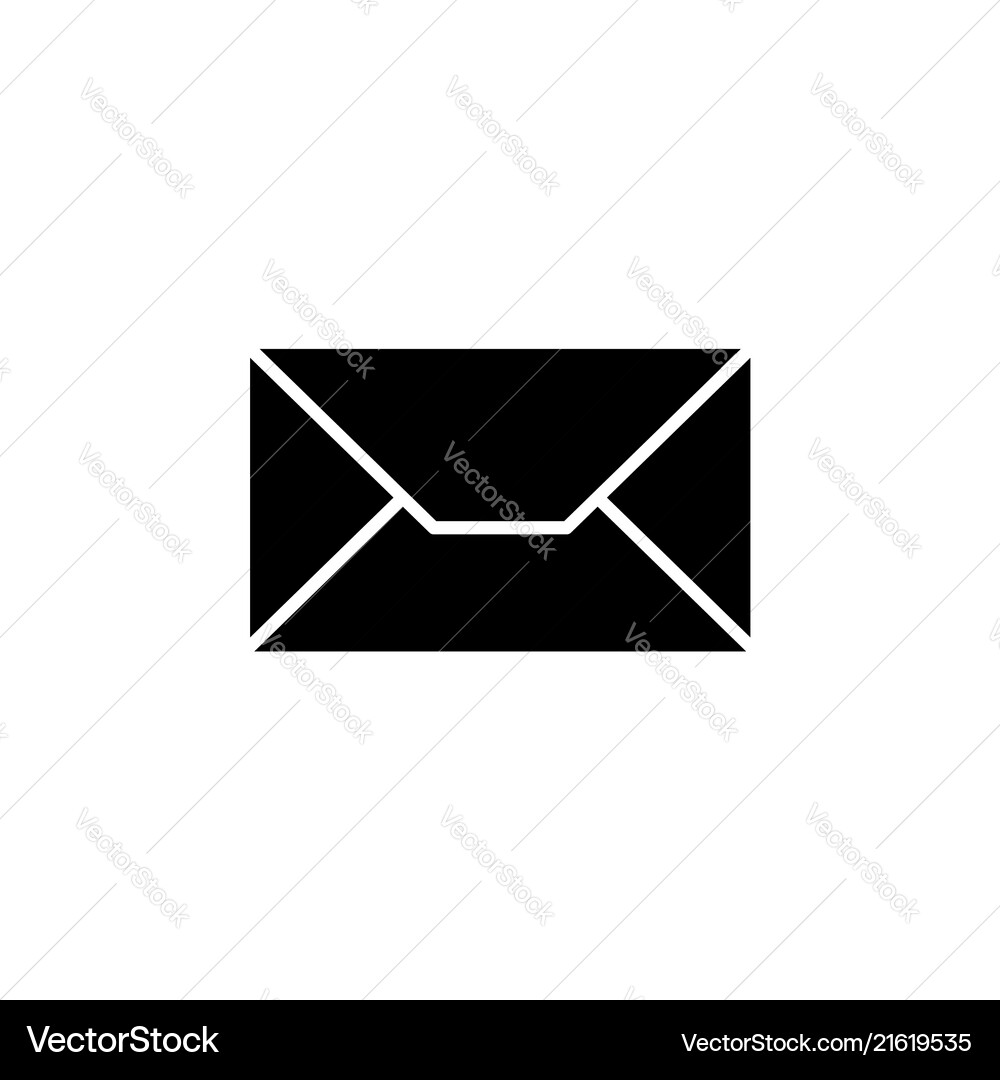 Envelope mail icon black Royalty Free Vector Image