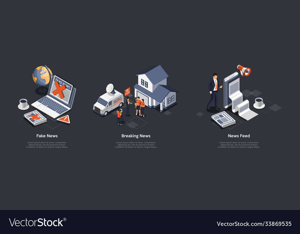 Fake news breaking feed concept Royalty Free Vector Image