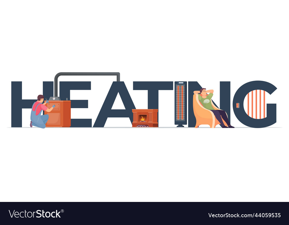 Heating system concept Royalty Free Vector Image