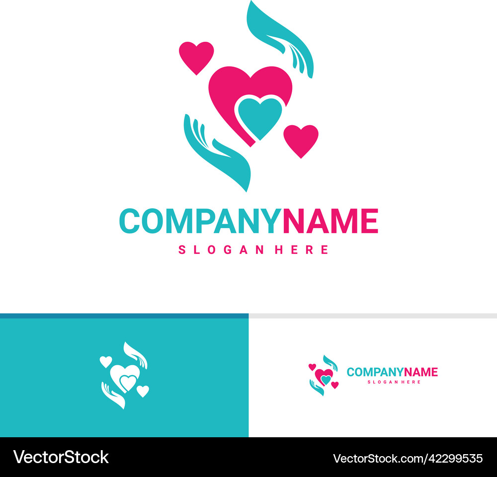 Love care logo template creative care logo Vector Image