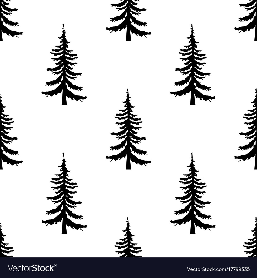 Pine tree pattern simple pine Royalty Free Vector Image