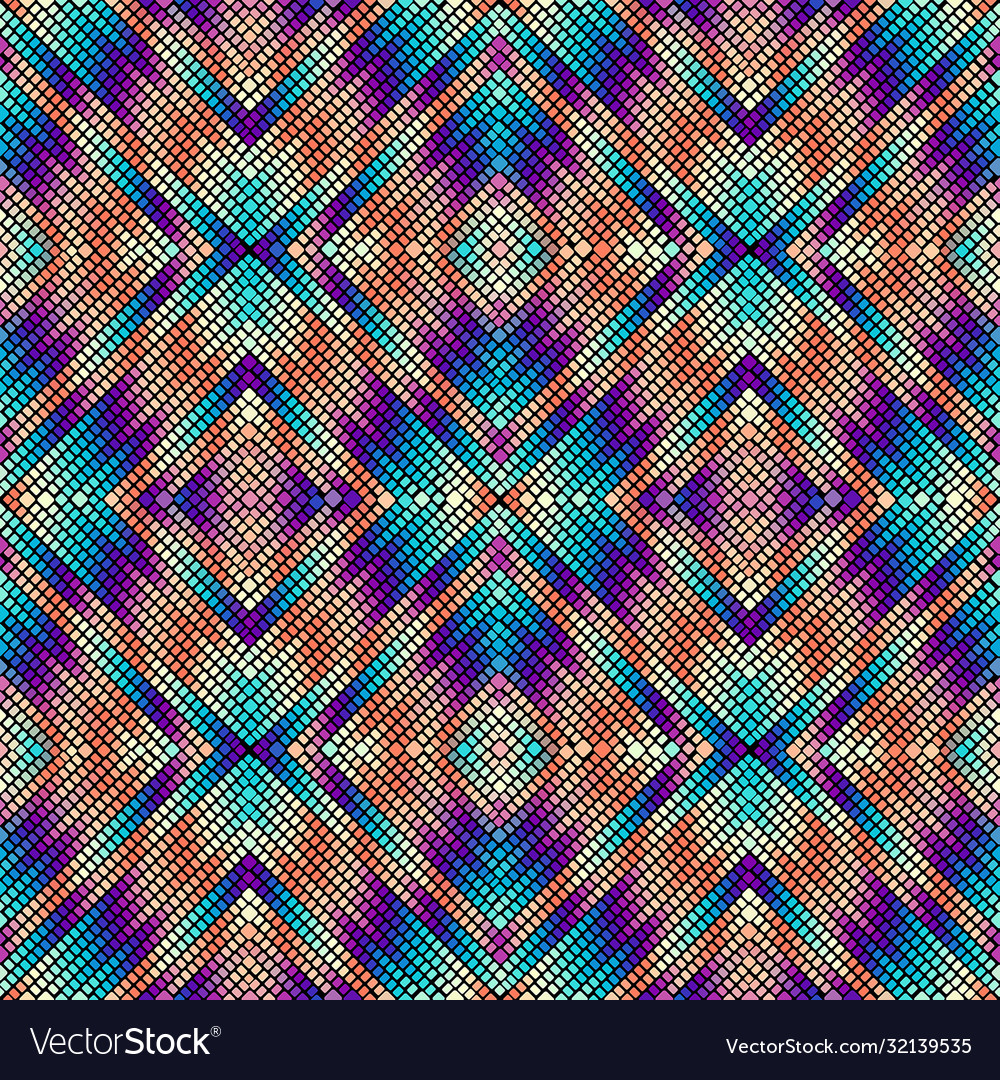 Seamless mosaic art pattern art background Vector Image