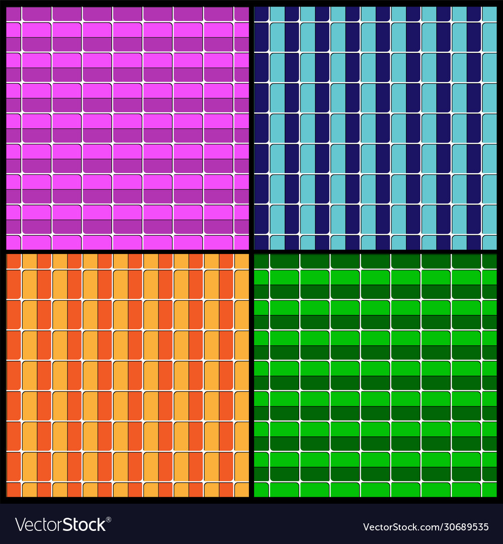 Set multi-colored geometric patterns squares Vector Image