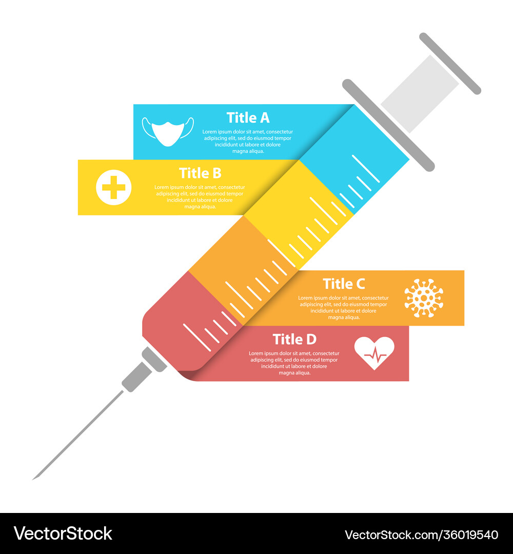 Abstract syringe infographic medical Royalty Free Vector