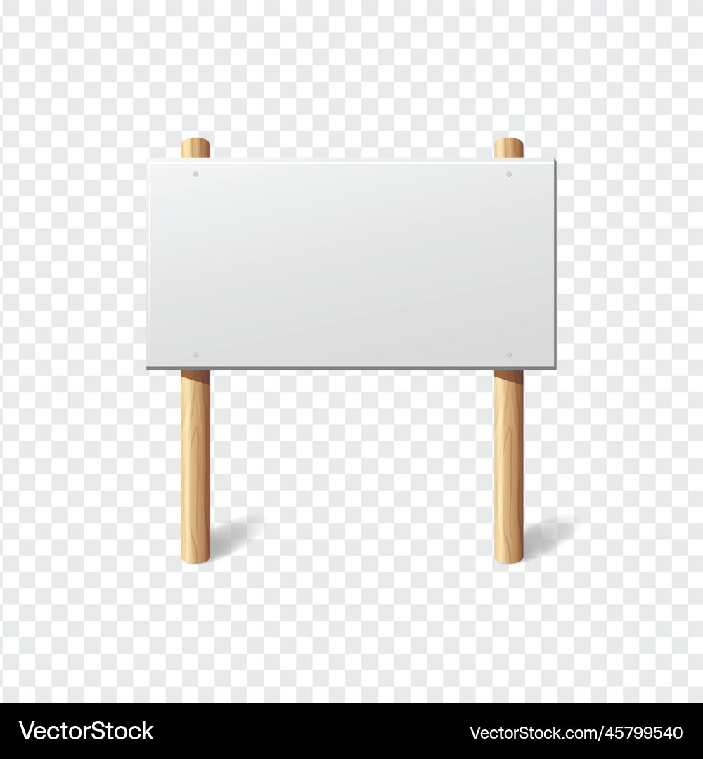 Blank signboard empty signage banner white sign Vector Image
