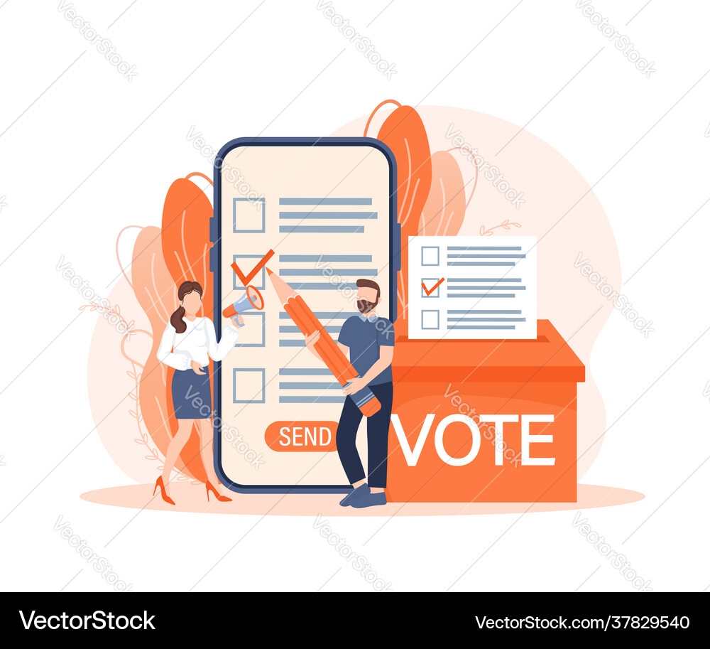 Cartoon icon character flat vote people Royalty Free Vector
