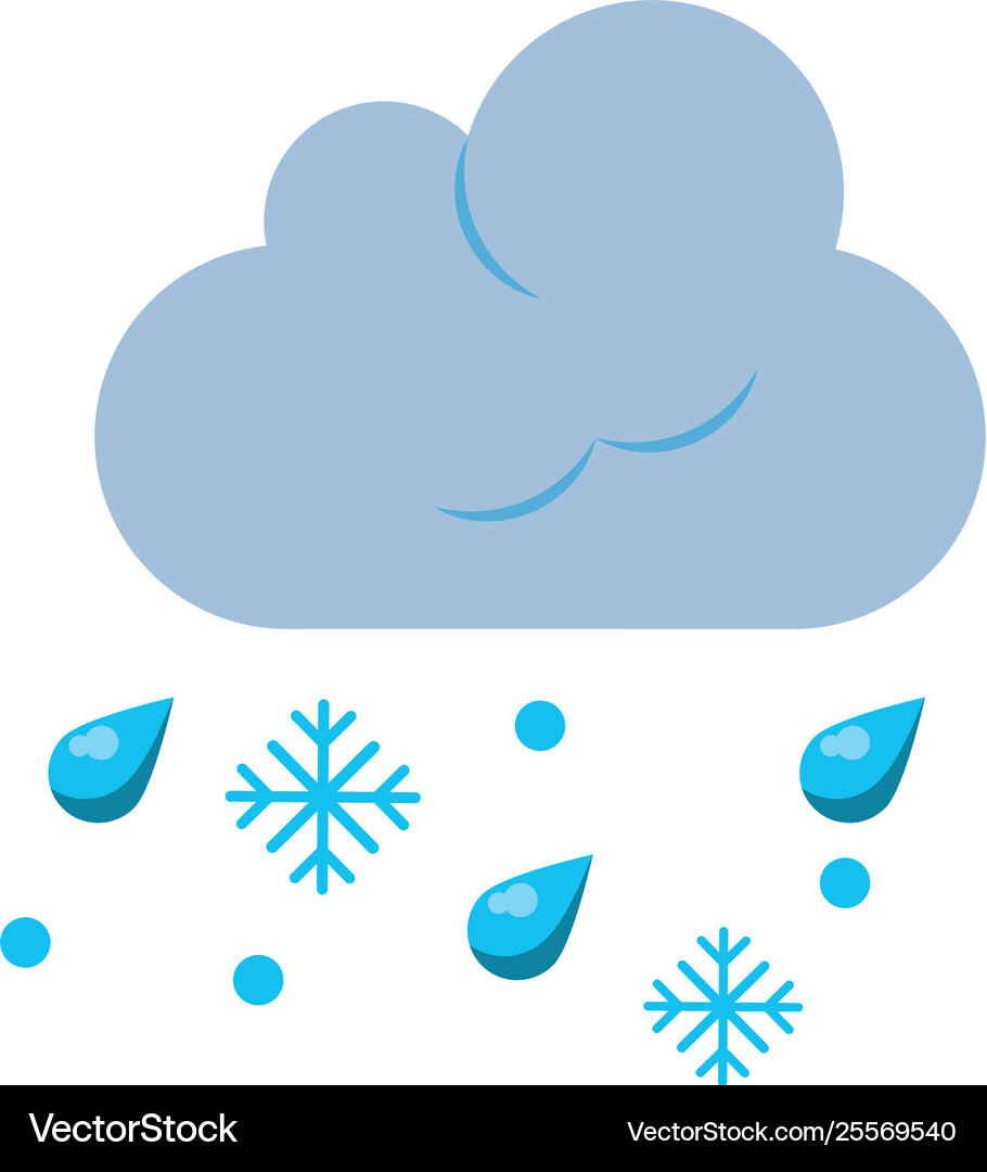 Cloud and snow weather symbol isolated Royalty Free Vector