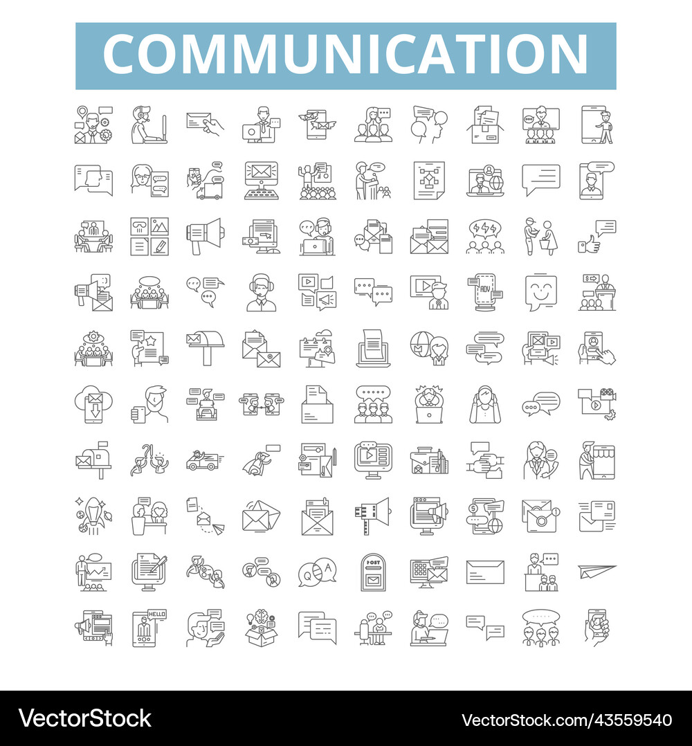 Communication concept icons line symbols web Vector Image