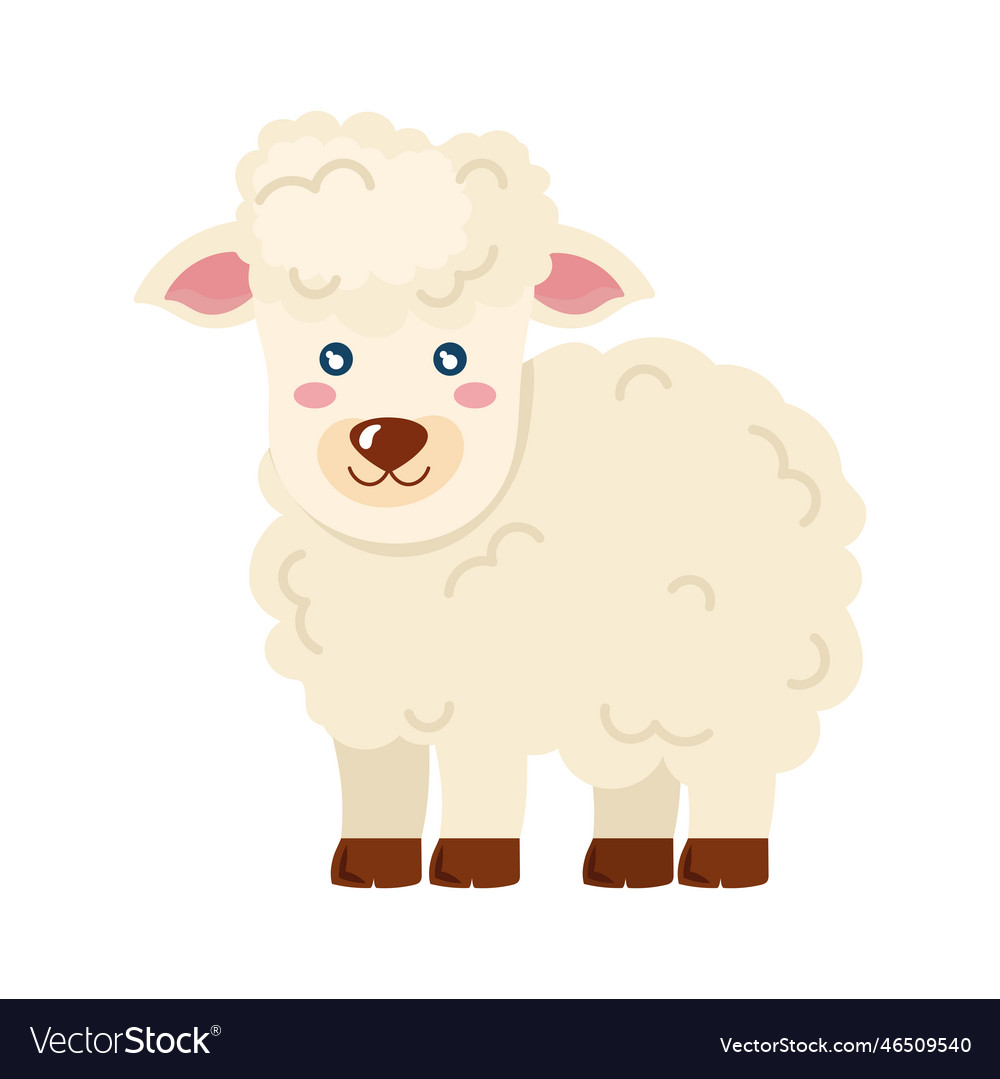 Cute woolly sheep Royalty Free Vector Image - VectorStock