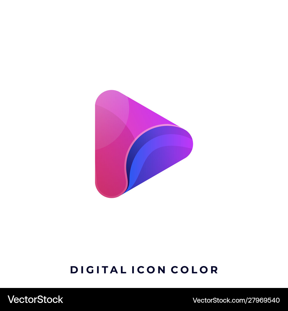 Digital icon play colorful design template Vector Image