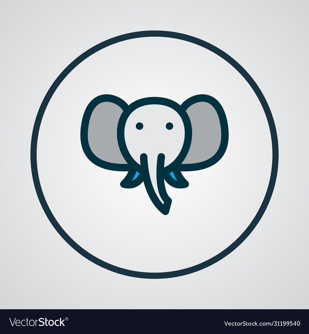 Elephant icon colored line symbol premium quality Vector Image
