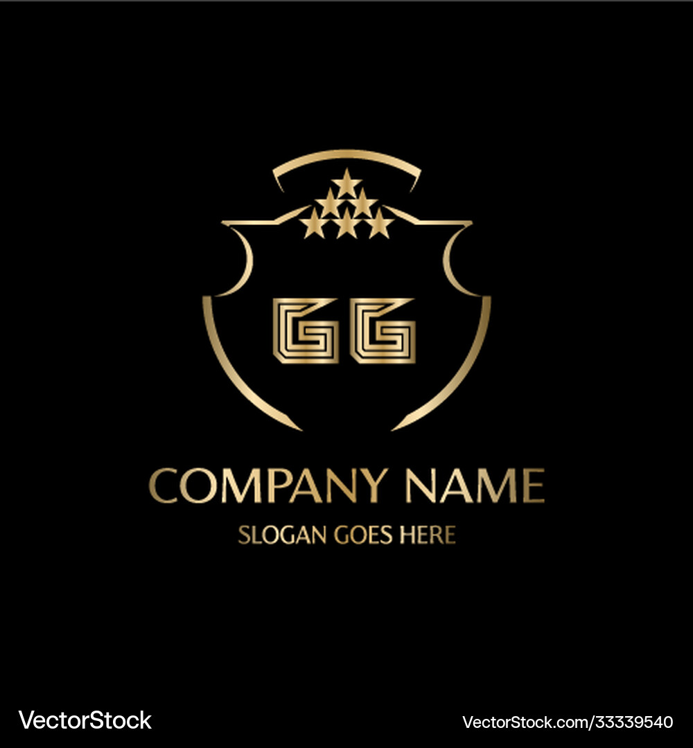 Gg letter initial with royal luxury logo template Vector Image