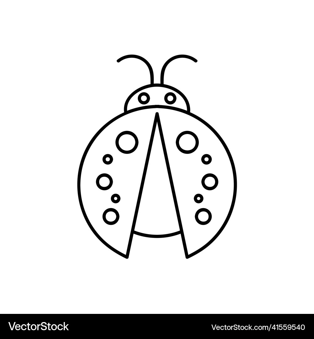Ladybug outline icon isolated line from animals Vector Image
