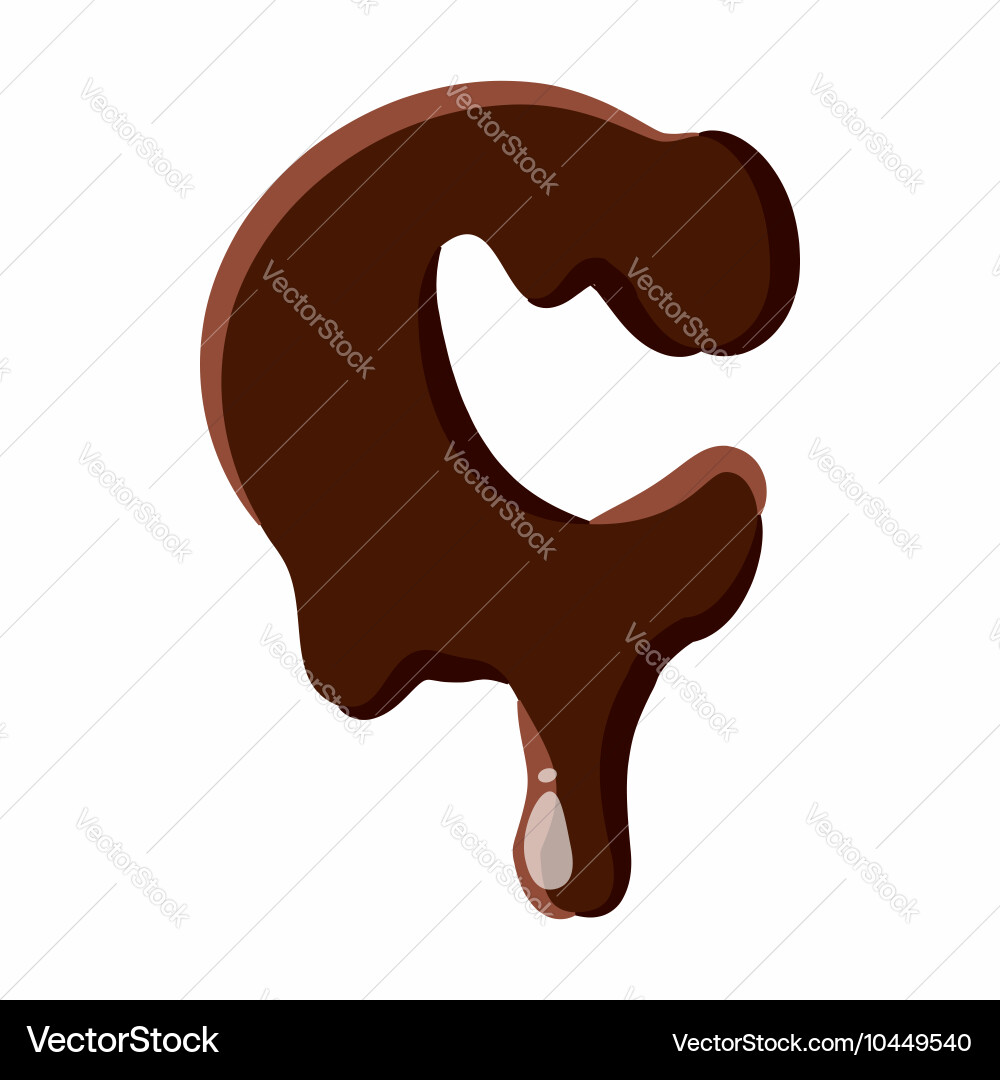 Letter c from latin alphabet made chocolate Vector Image