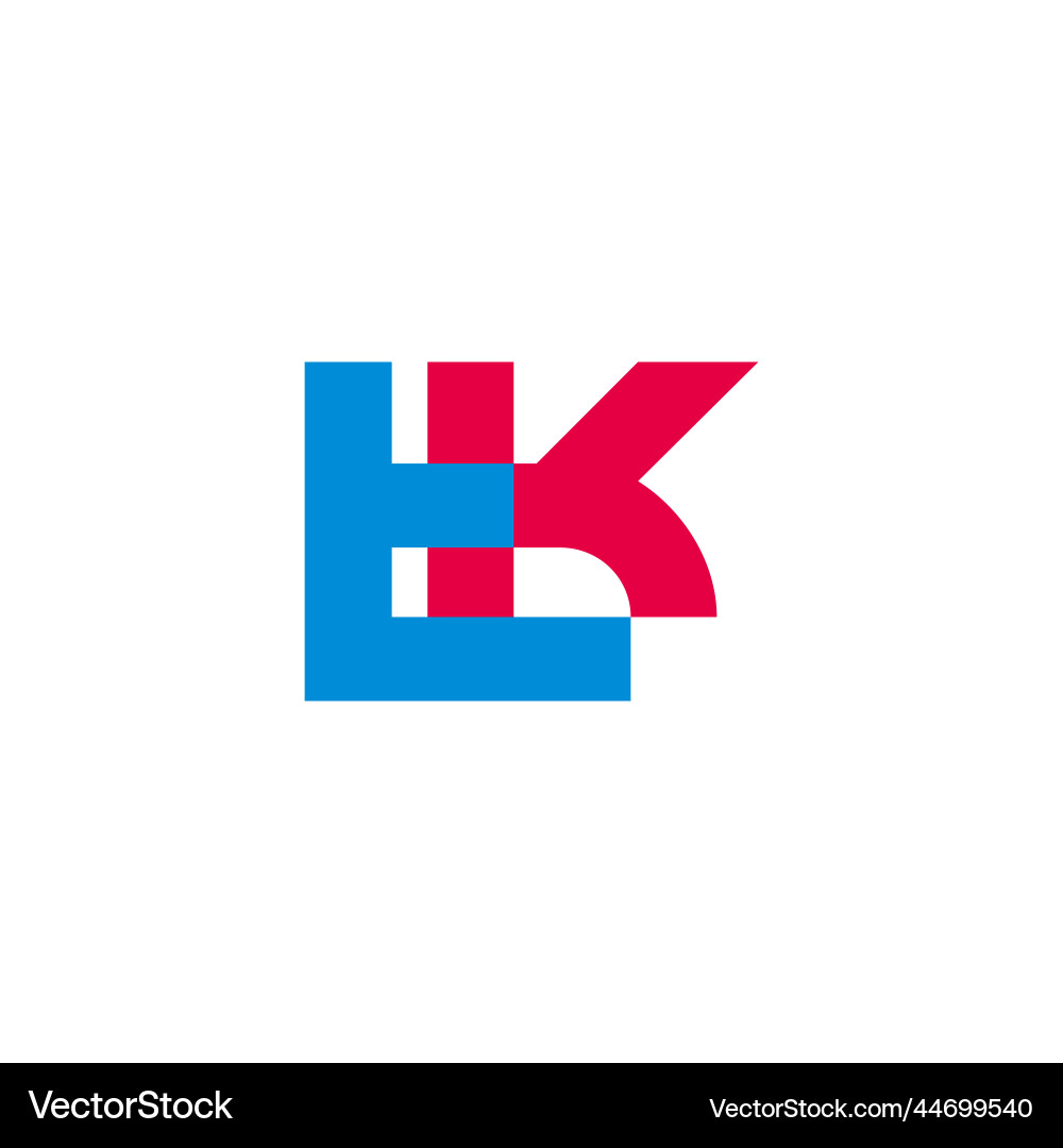 Letter tk simple colorful geometric logo Vector Image