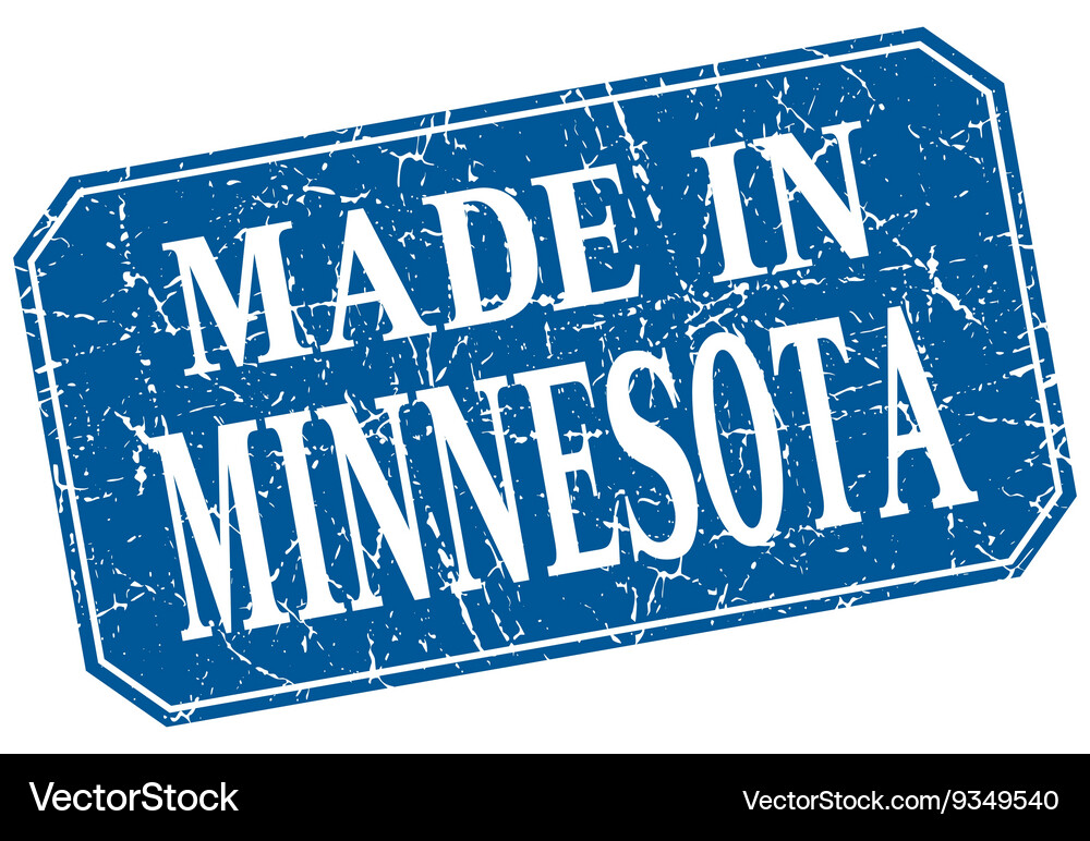 Made in minnesota blue square grunge stamp Vector Image