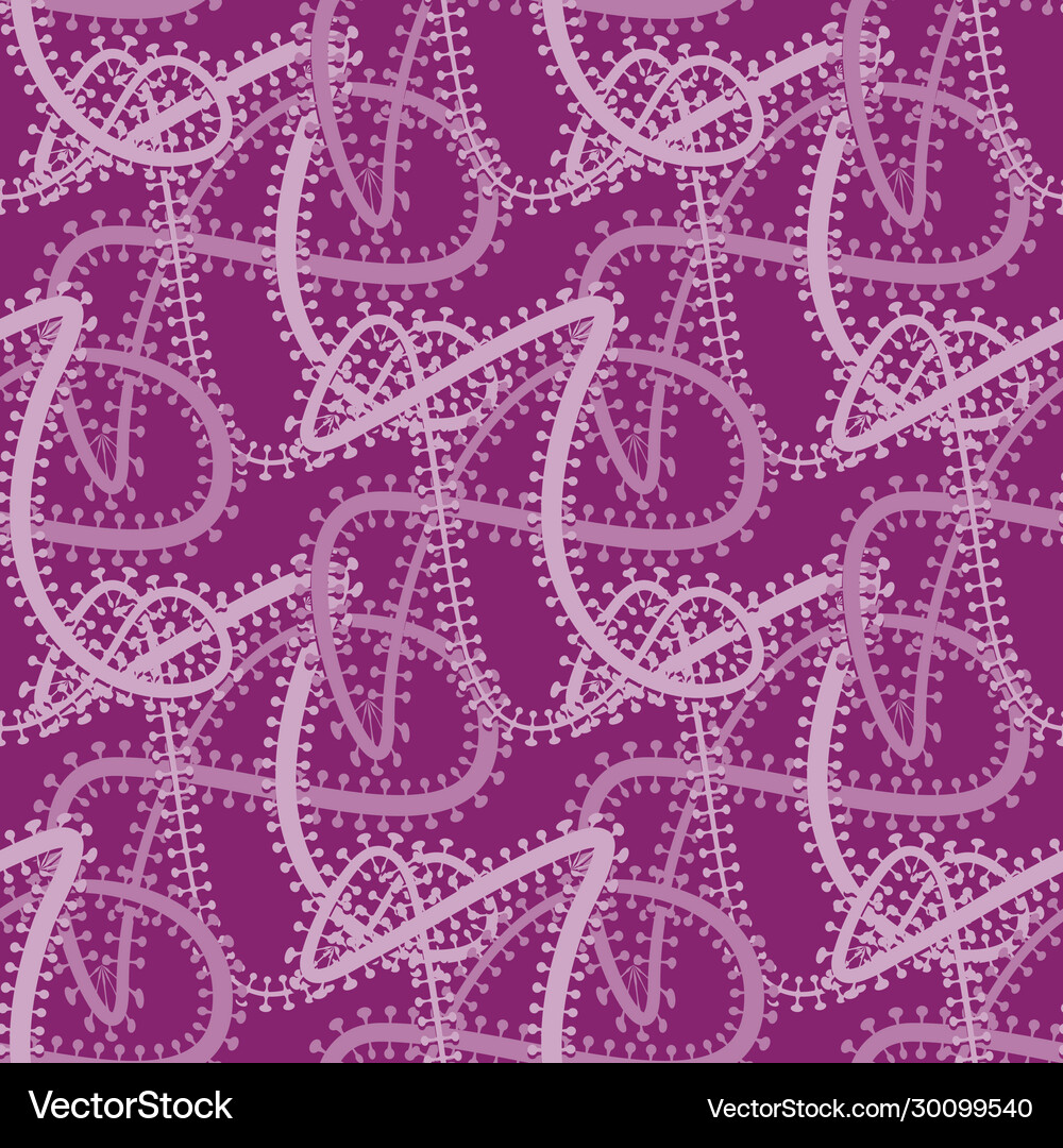 Seamless neural network background in dark pink Vector Image