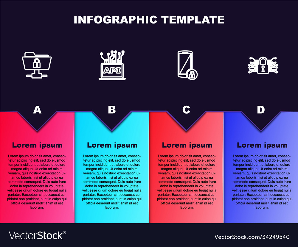 Set line ftp folder and lock computer api Vector Image