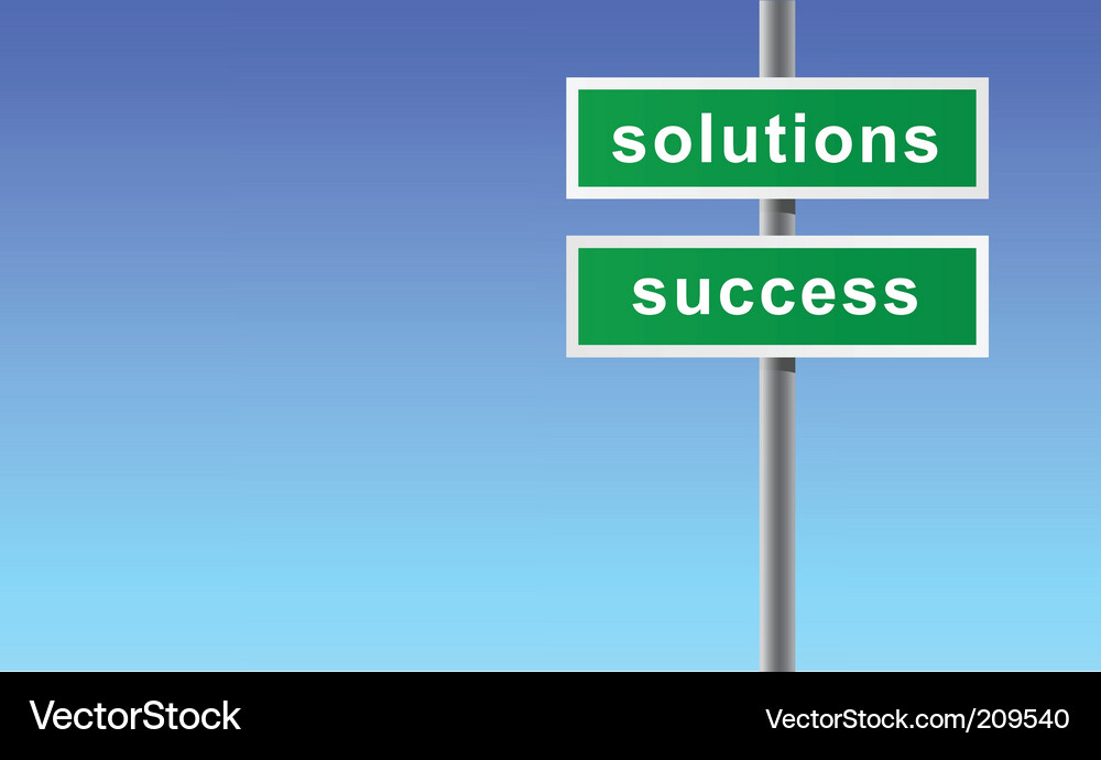 Sign of solutions success Royalty Free Vector Image