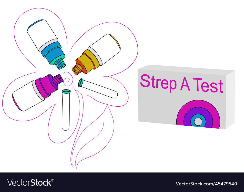 Strep a test kit Royalty Free Vector Image - VectorStock