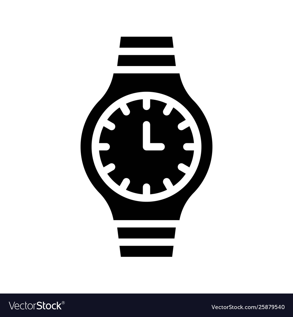 Watch isolated solid style icon Royalty Free Vector Image