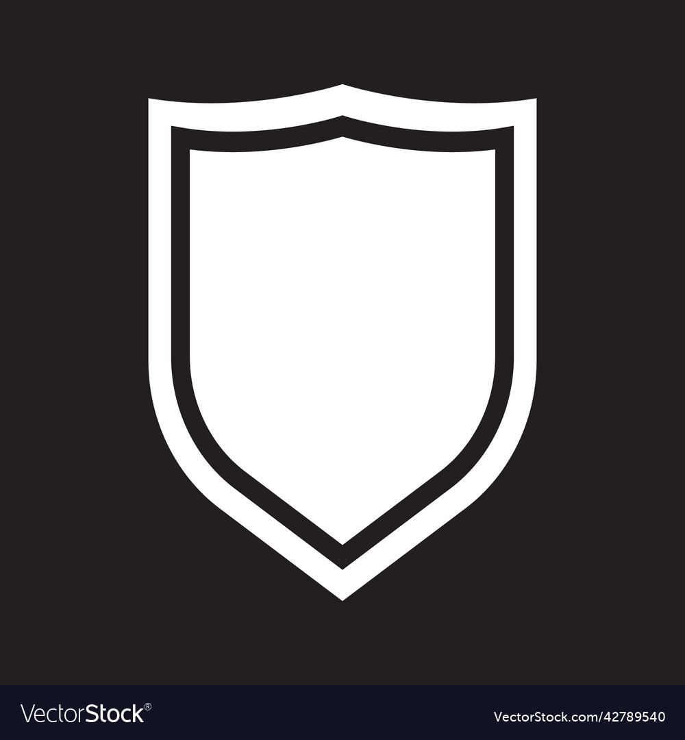 White shield solid icon Royalty Free Vector Image