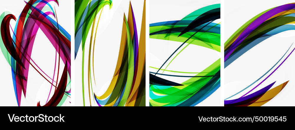 Abstract colorful wave posters for wallpaper Vector Image