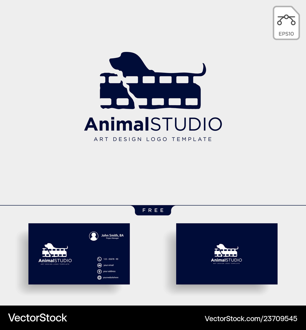 Animal film studio logo template icon element Vector Image