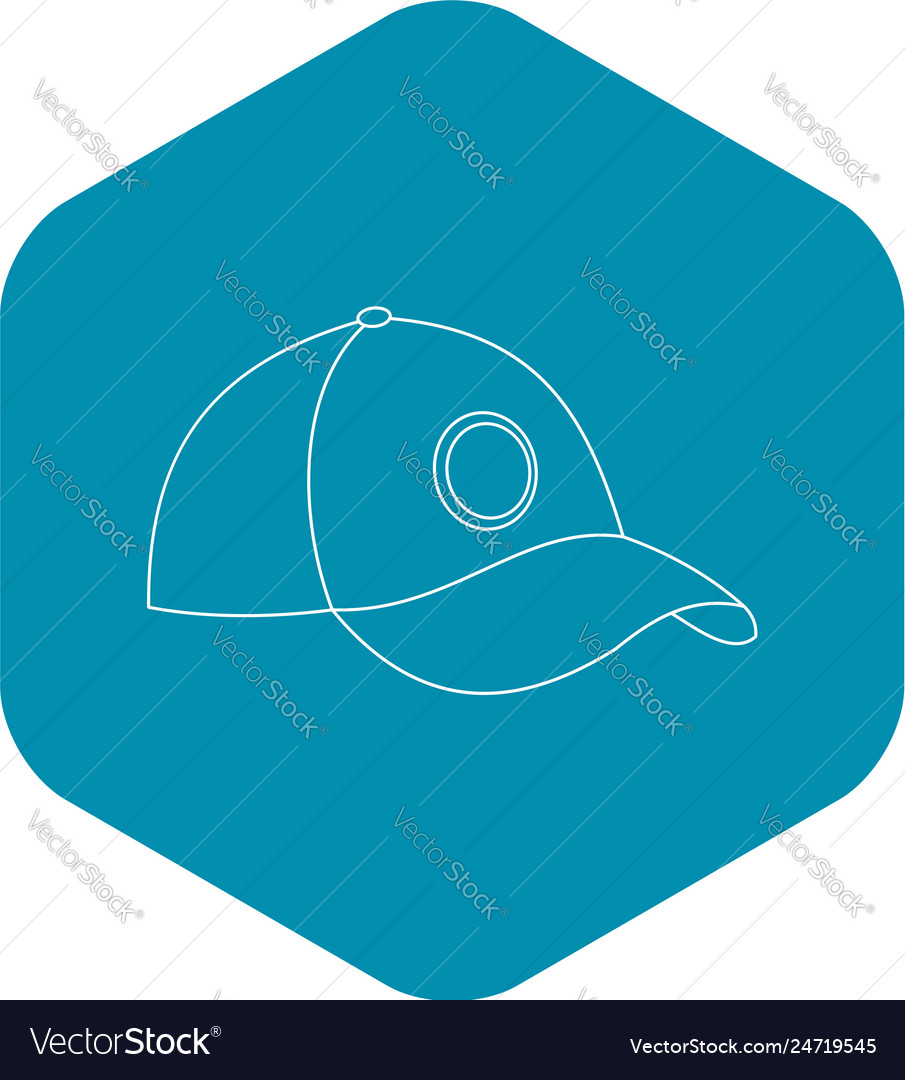 Baseball cap icon outline style Royalty Free Vector Image