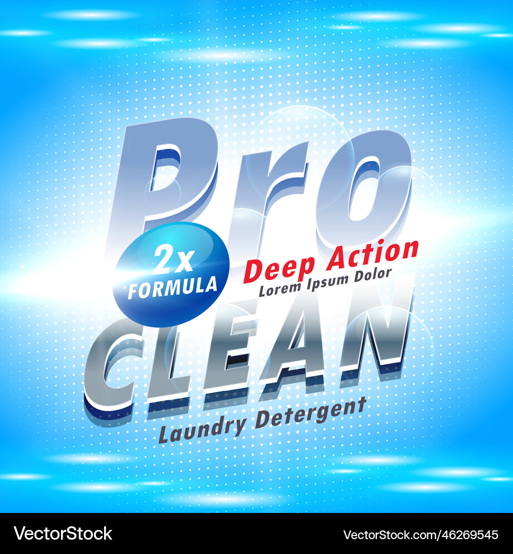 Blue detergent advertising concept for washing Vector Image