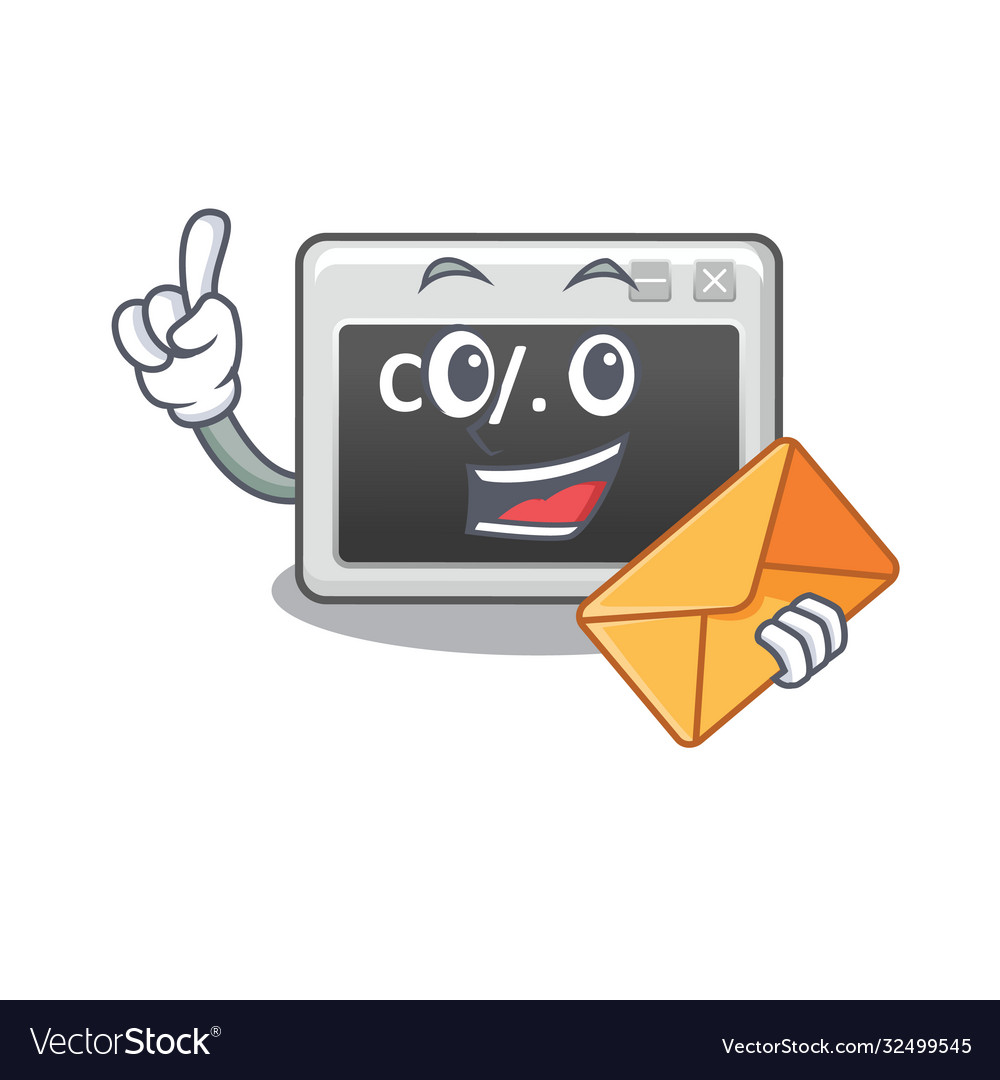 Cheerfully command window mascot design Royalty Free Vector