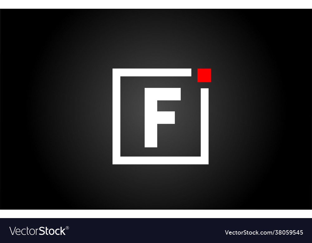 F alphabet letter logo icon in black and white Vector Image