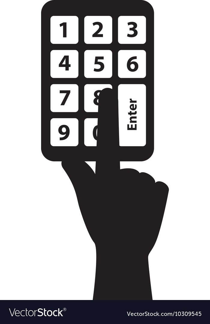 Finger Entering PIN Code Royalty Free Vector Image