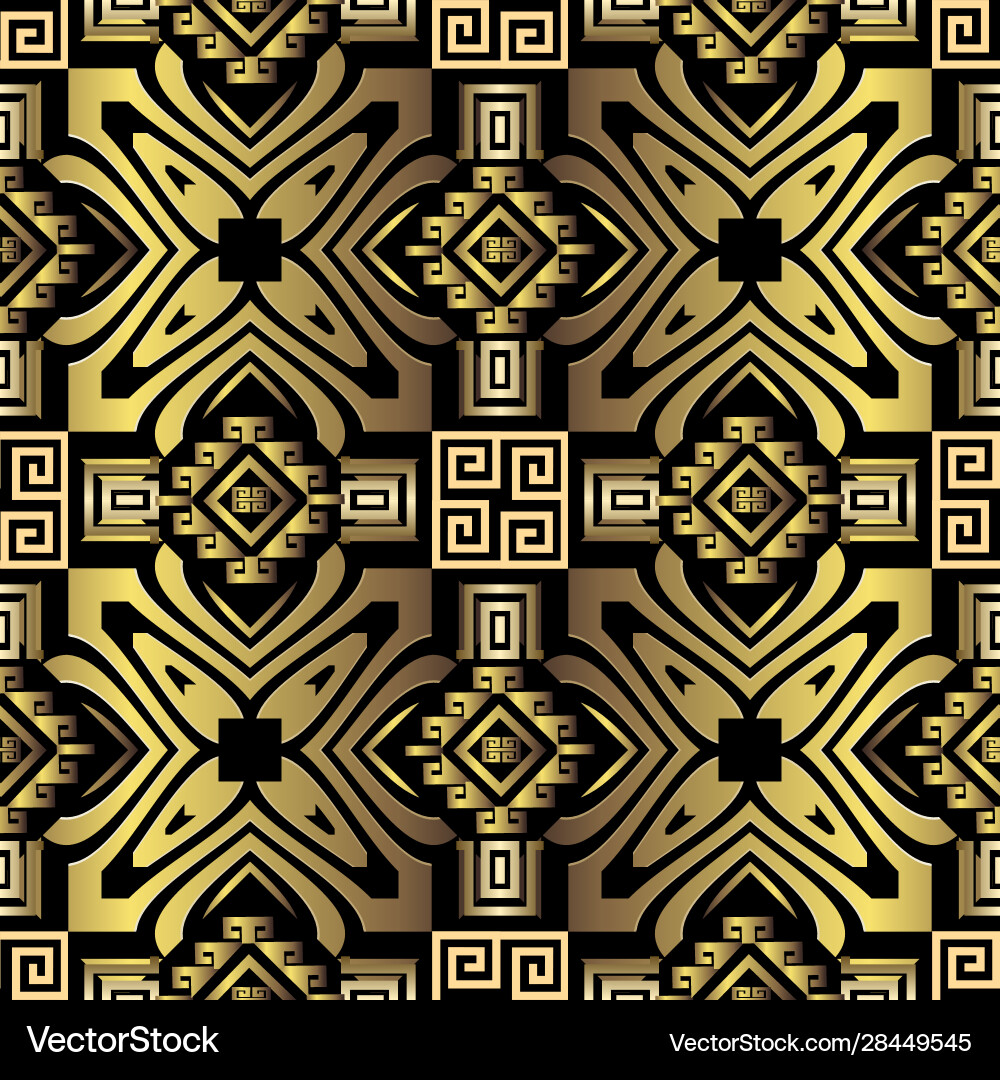 Gold tribal greek style seamless pattern Vector Image