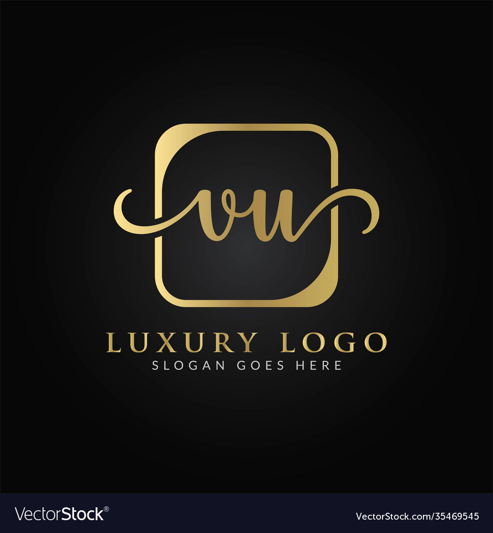 Initial vu letter logo modern typography template Vector Image Initial vu letter logo modern typography template Vector Image