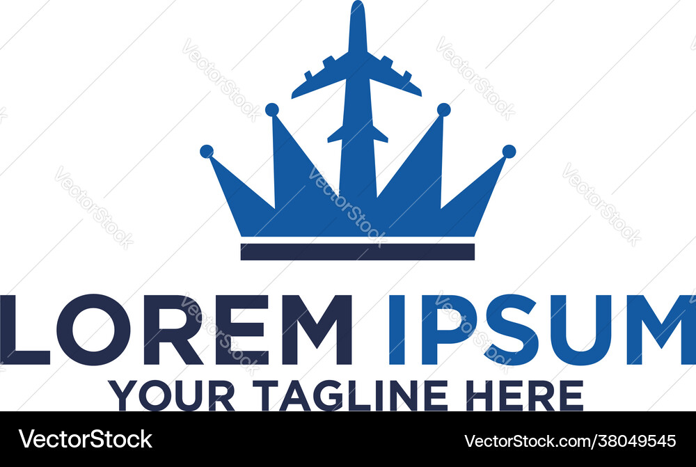 King travel with crown logo Royalty Free Vector Image