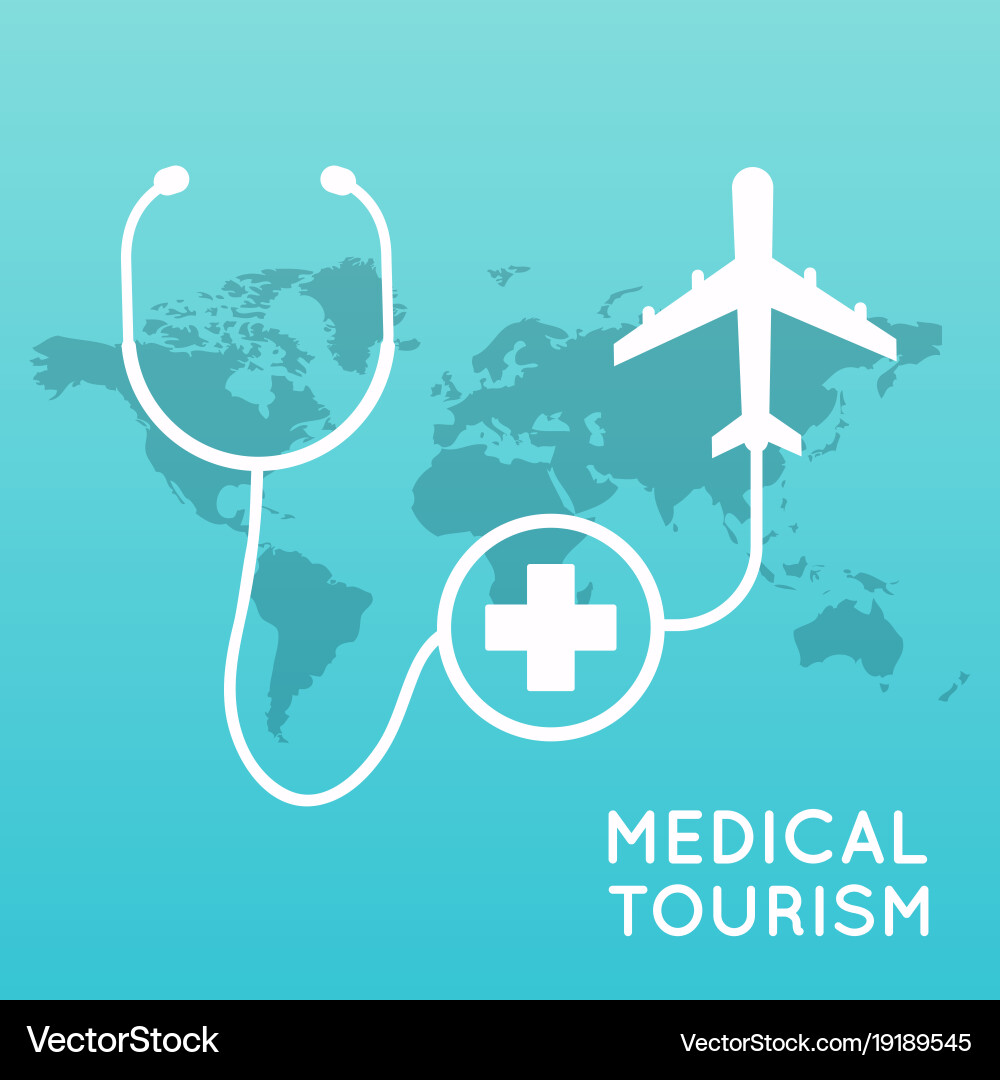 Medical tourism flat design modern Royalty Free Vector Image