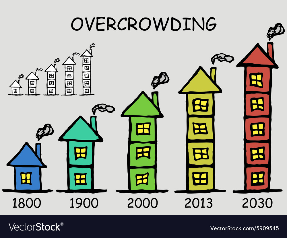Overcrowded population Royalty Free Vector Image