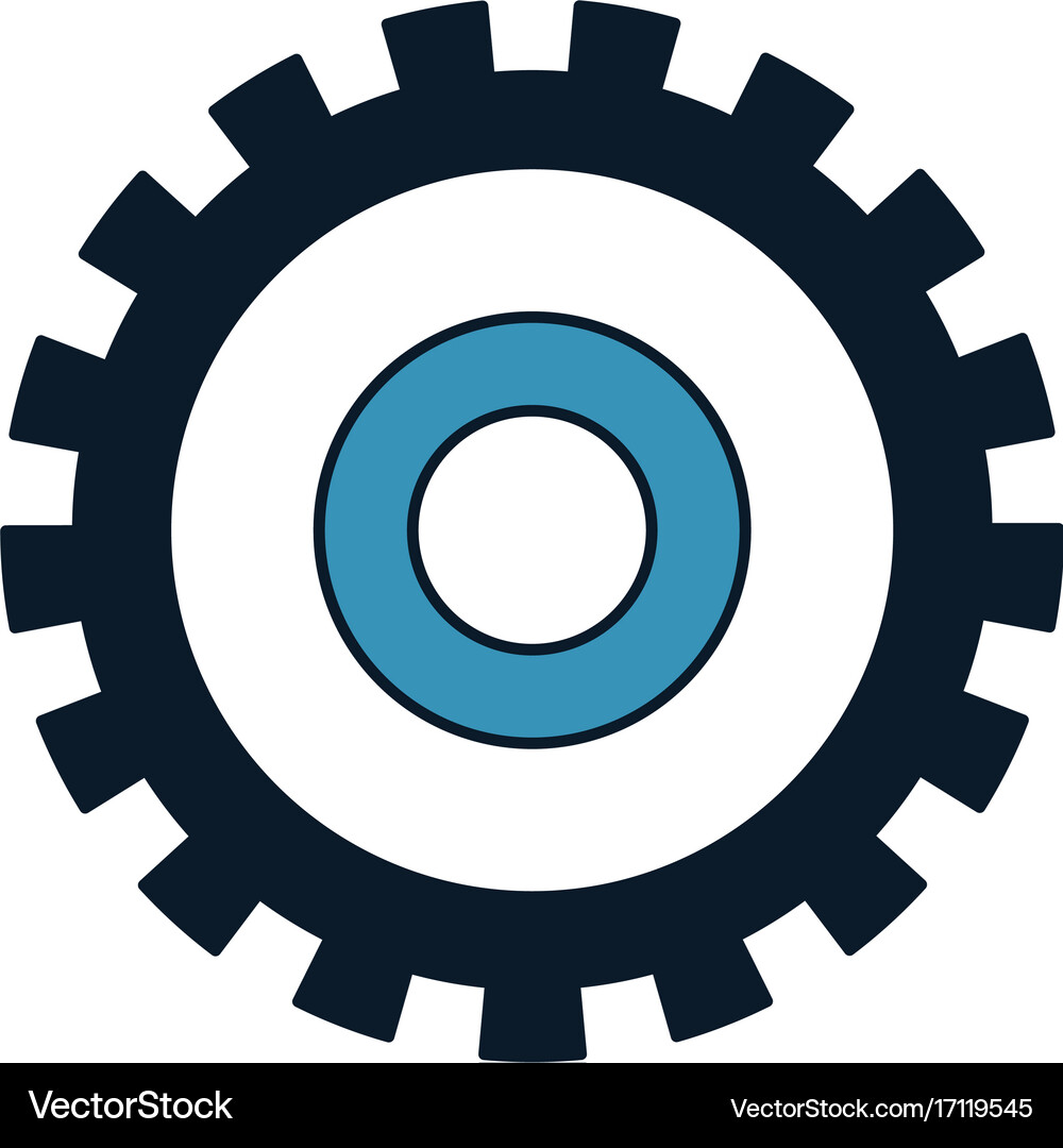 Pinion icon in color blue sections silhouette Vector Image