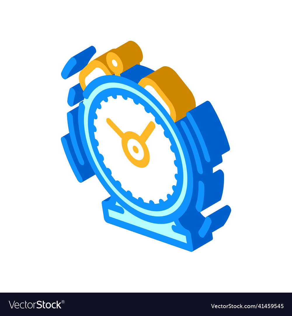 Ringing alarm clock isometric icon Royalty Free Vector Image