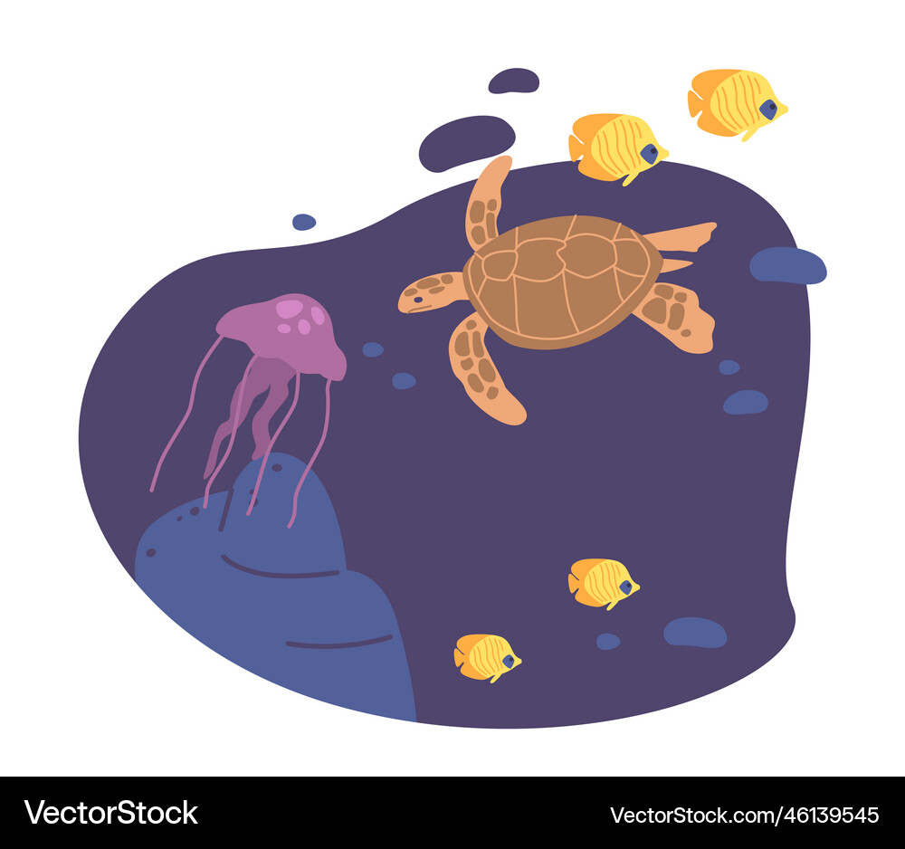 Serene ocean underwater background with variety Vector Image