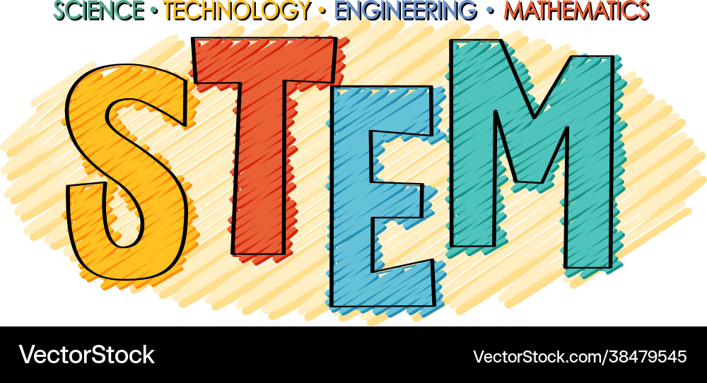 Stem education logo banner on white background Vector Image