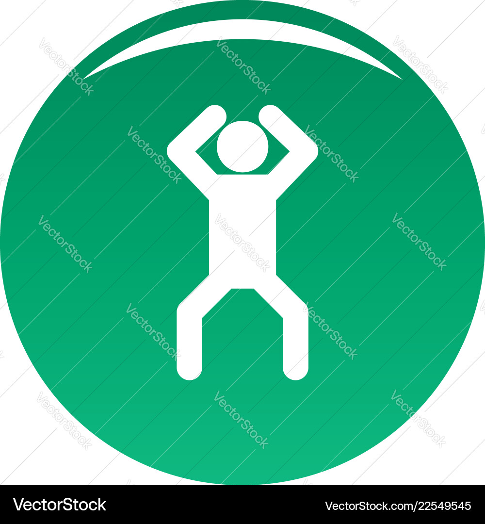 Stick figure stickman icon green Royalty Free Vector Image