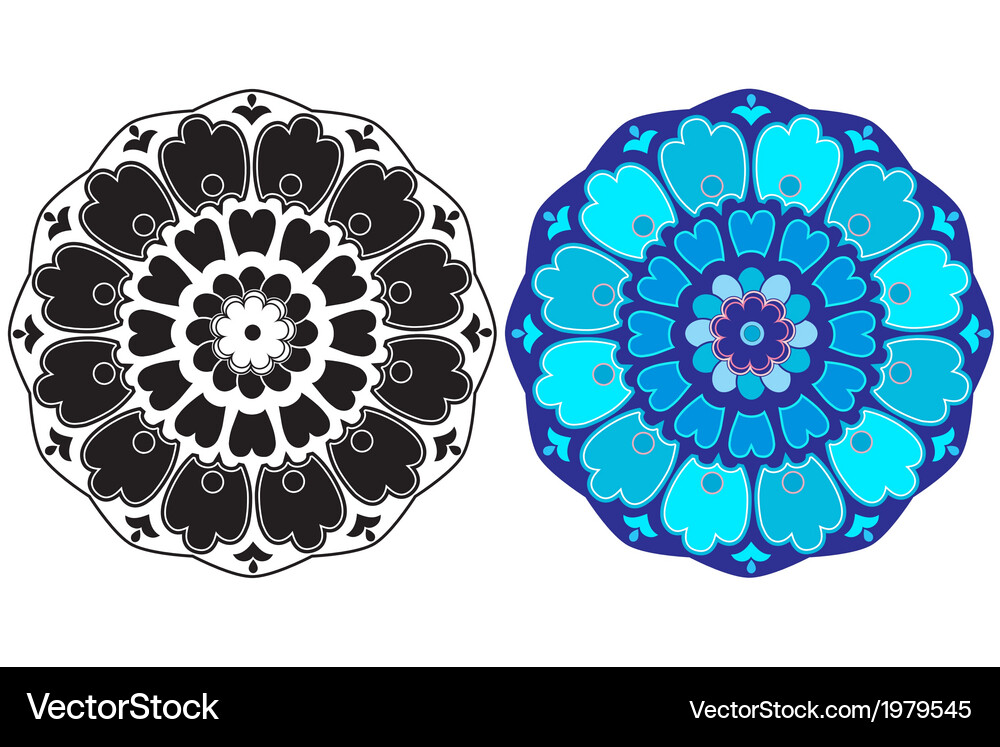 Traditional ottoman design with a pattern of one Vector Image